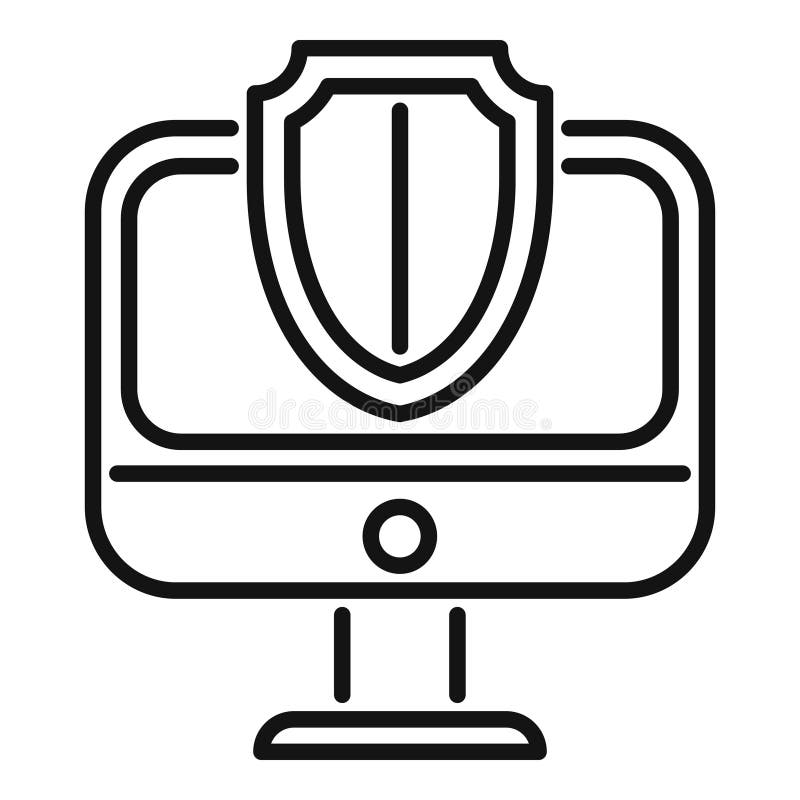 Access Process Pc Icon Outline Vector. Monitor Data Stock Illustration ...