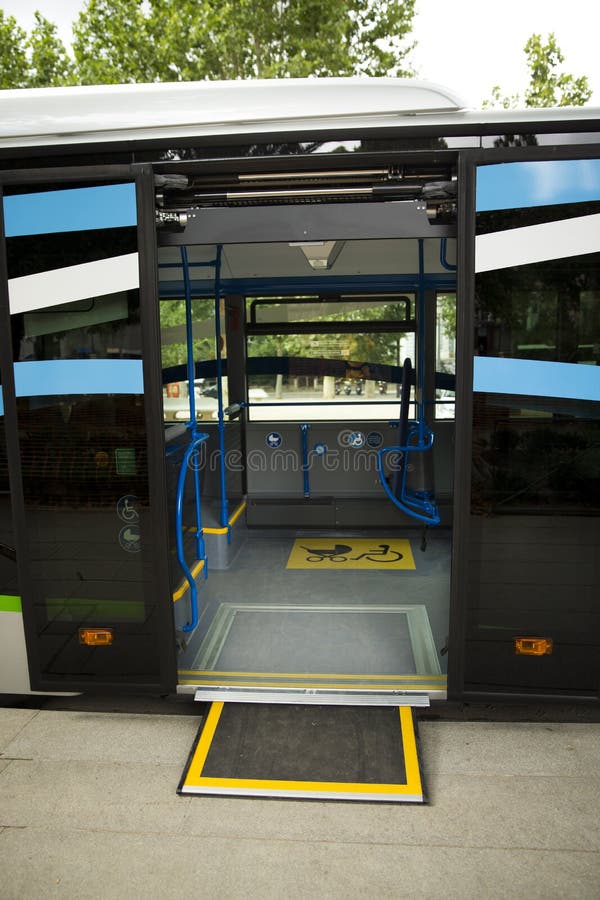 Access Ramp for Disabled Persons and Babies in a Bus Stock Image ...