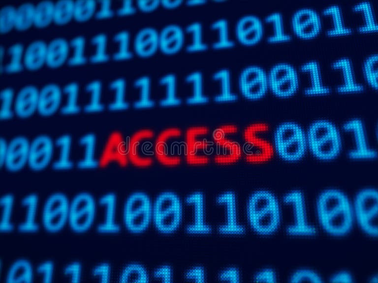 Access Red Text between Blue Binary Data Stock Illustration - Illustration of computer, field ...