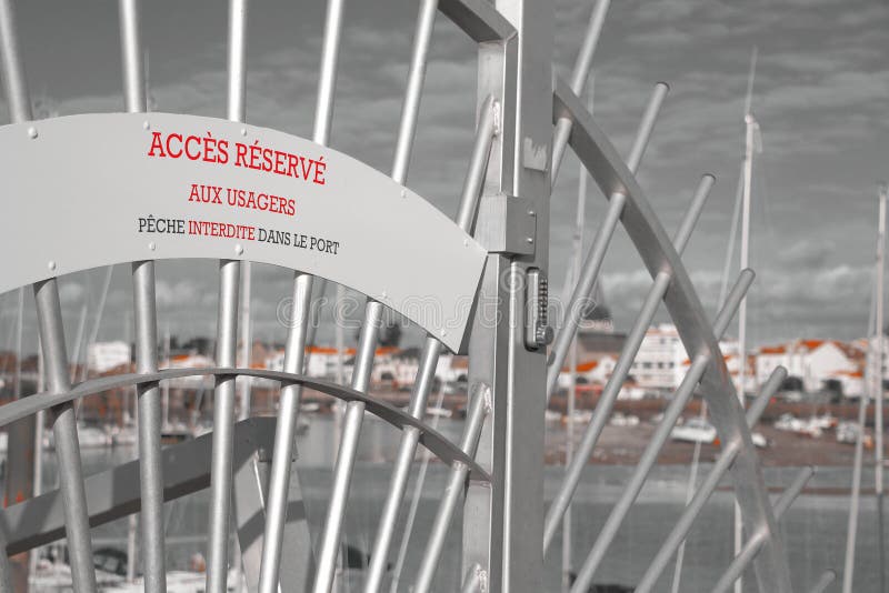 Access reserved to used stock image. Image of harbor - 65266435
