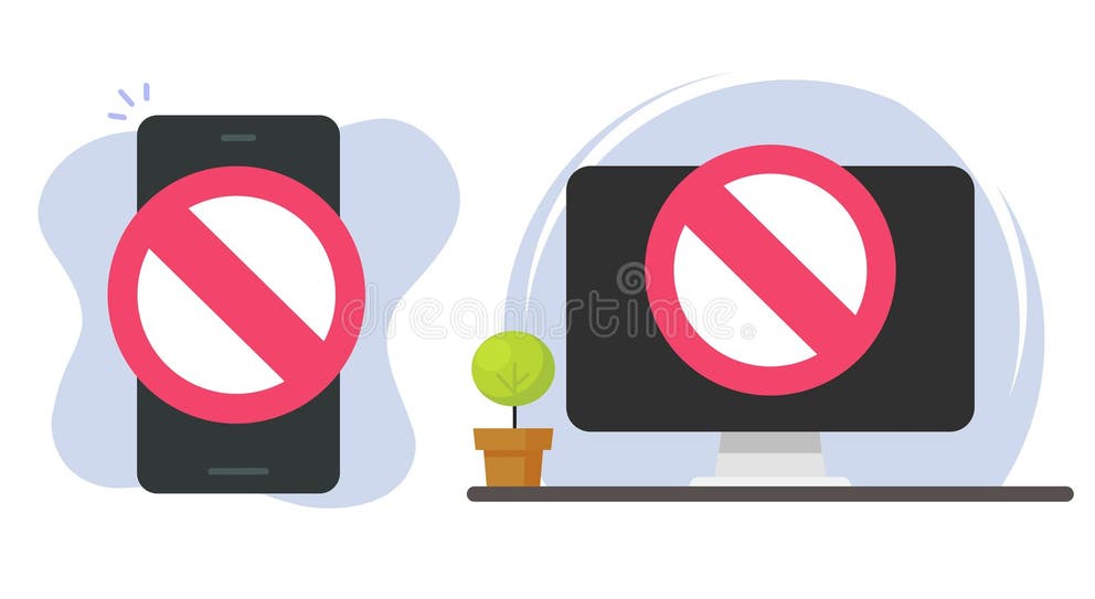 Access Restricted Denied on Laptop Computer and Mobile Cell Phone ...