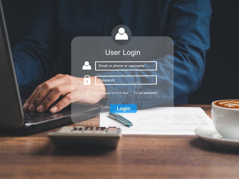Access System with Login by Username and Password on Virtual Screen ...
