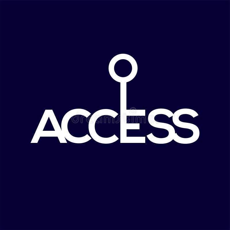 Access Text Logo with Key Vector Template. Key Access Logo Text Element ...