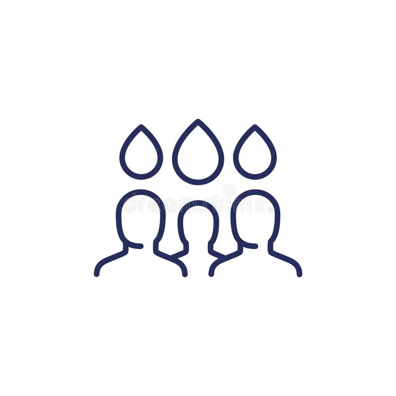 Access To Clean Water Line Icon, People and Water Stock Vector ...