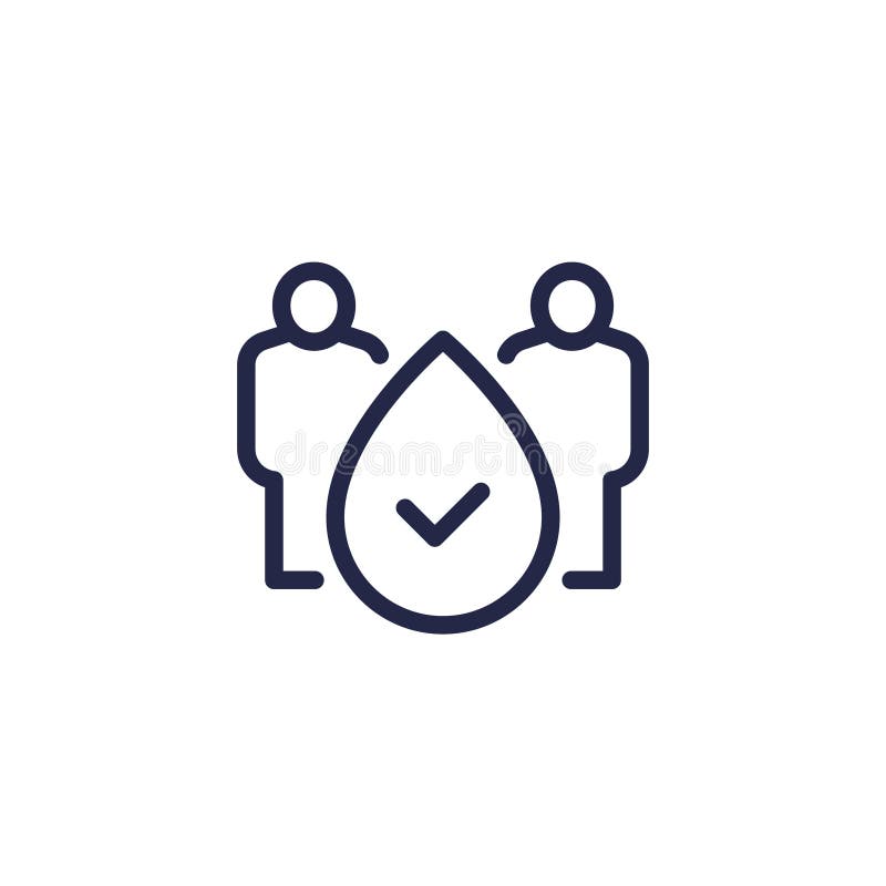 Access To Clean Water Line Icon with People Stock Vector - Illustration ...
