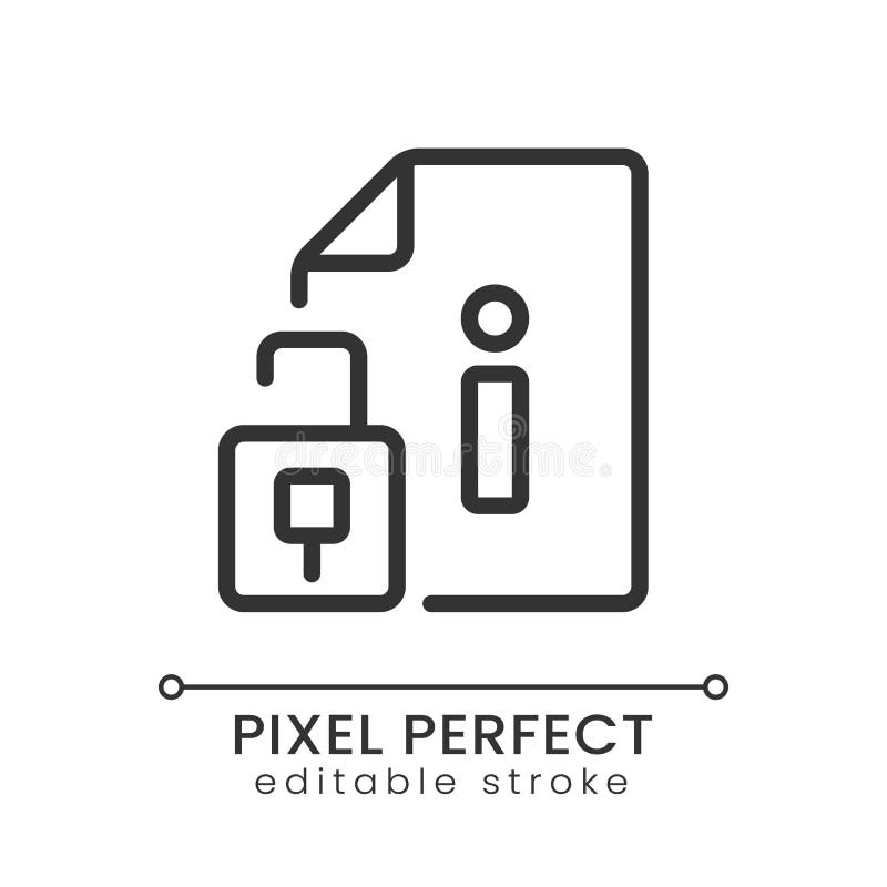 Access To Information Pixel Perfect Linear Icon Stock Vector ...