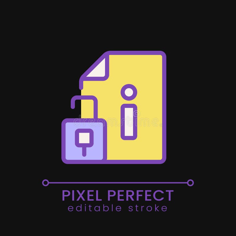 Access To Information Pixel Perfect White Linear Icon for Dark Theme ...