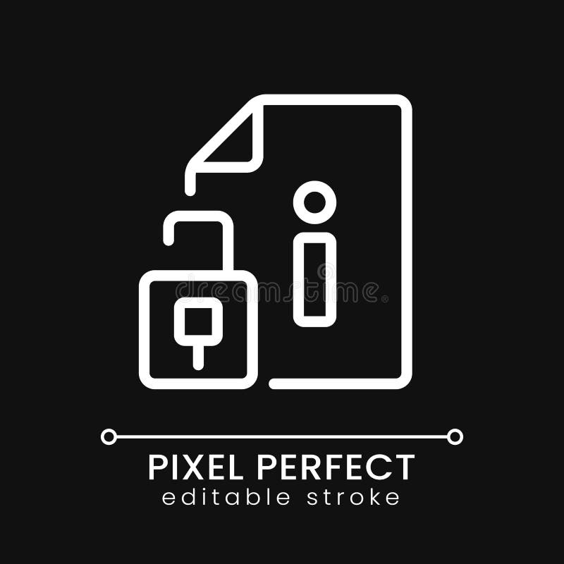 Access To Information Pixel Perfect White Linear Icon for Dark Theme ...