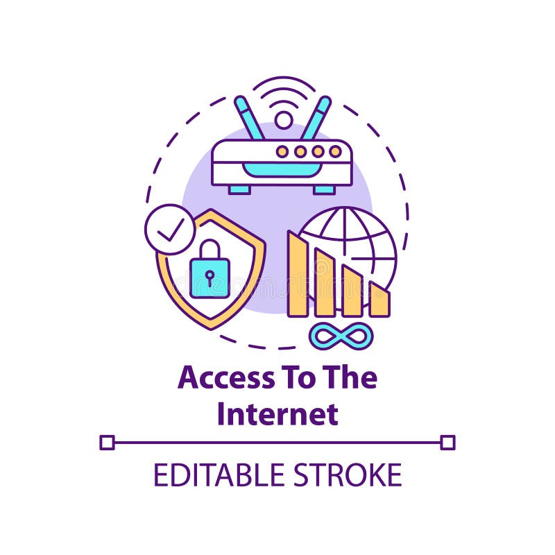 Access To Internet Concept Icon Stock Vector - Illustration of system ...