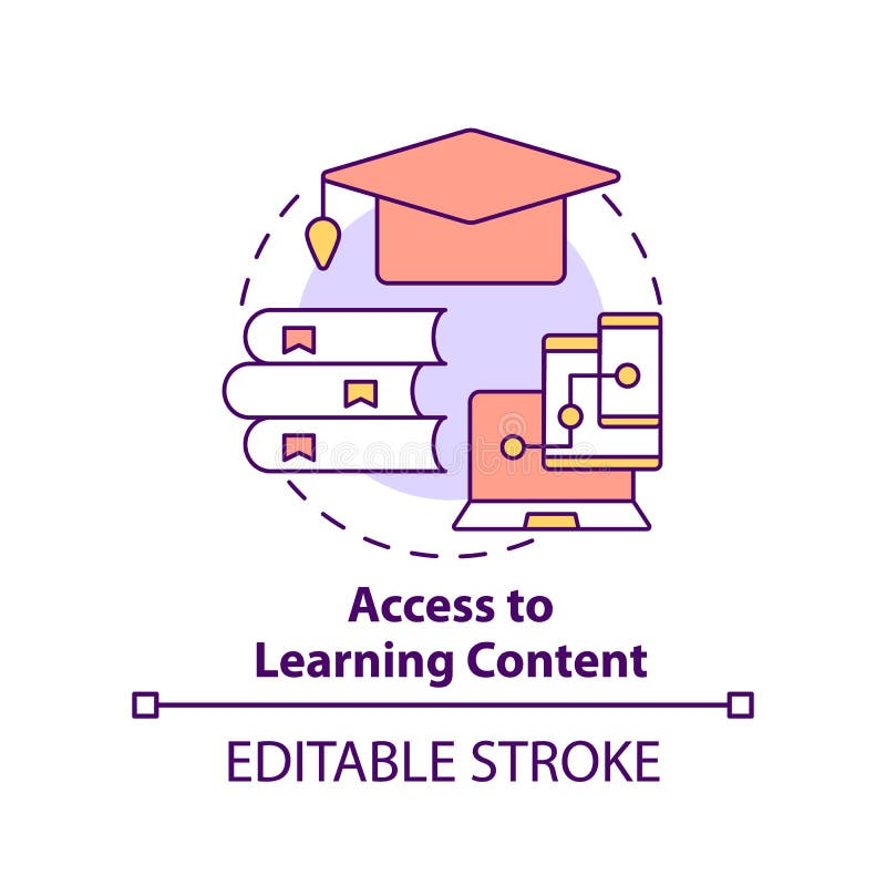 Access To Learning Content Concept Icon Stock Vector - Illustration of ...