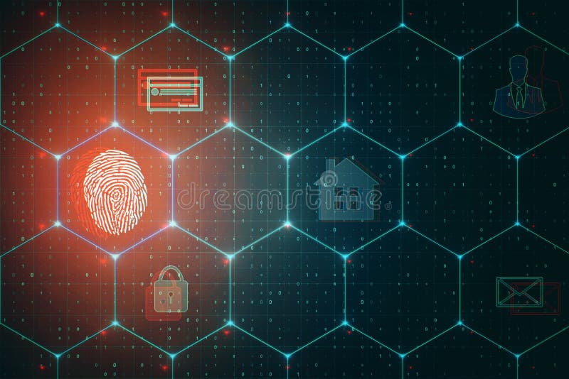 Access and Touch ID Concept Stock Illustration - Illustration of ...