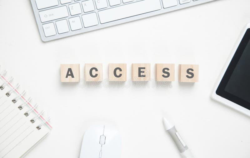 Access Word on Wooden Cubes. Business Objects on the Desk Stock Image ...