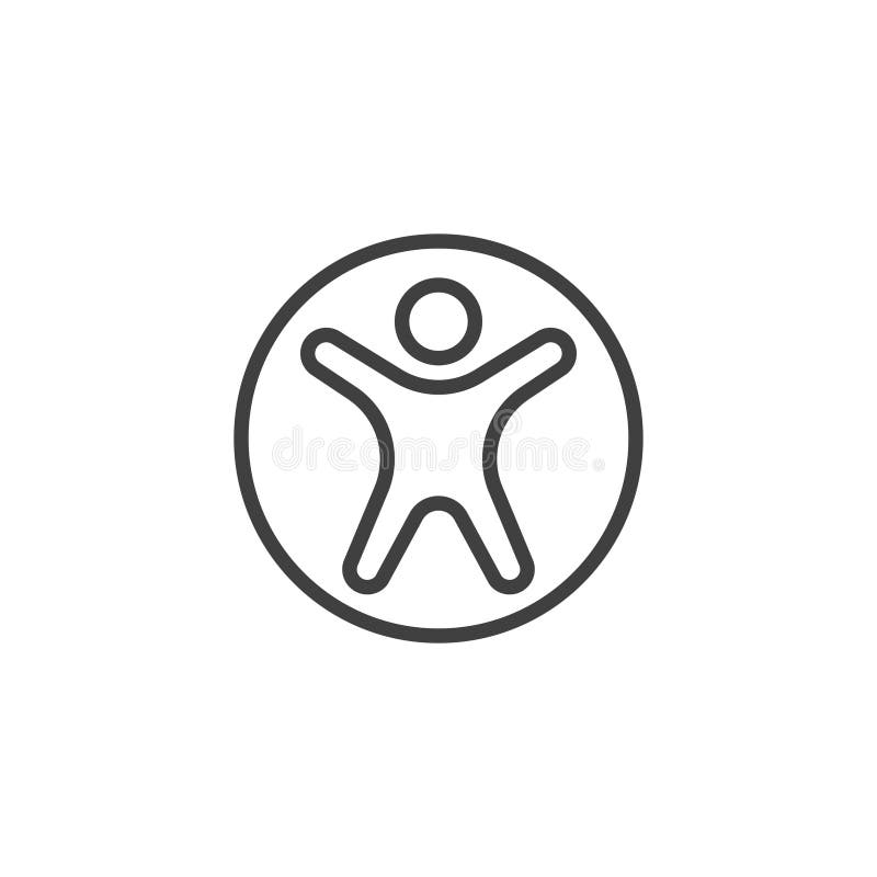 Accessibility Button Line Icon Stock Vector - Illustration of icon ...