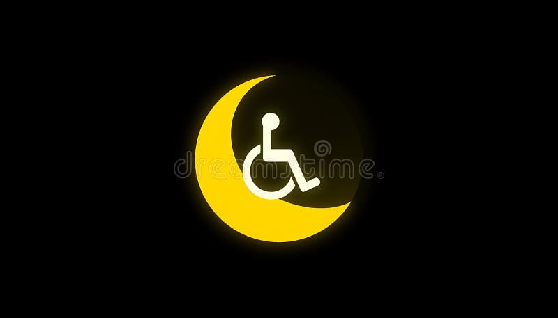 Accessibility Icon Moon, Disability Symbol and Inclusion Generative AI ...