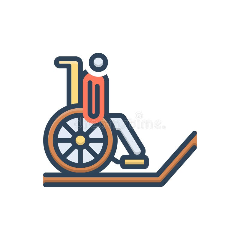 Color Illustration Icon for Accessibility, Reach and Wheelchair Stock ...