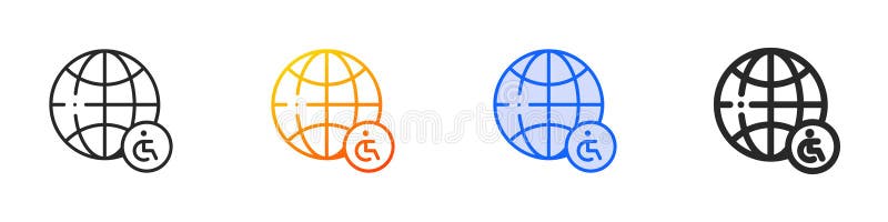 Accessibility Icon.Thin Linear, Gradient, Blue Stroke and Bold Style ...