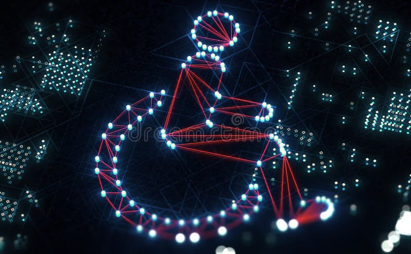 Accessibility Icon with Wheelchair and Technology Abstract Background ...