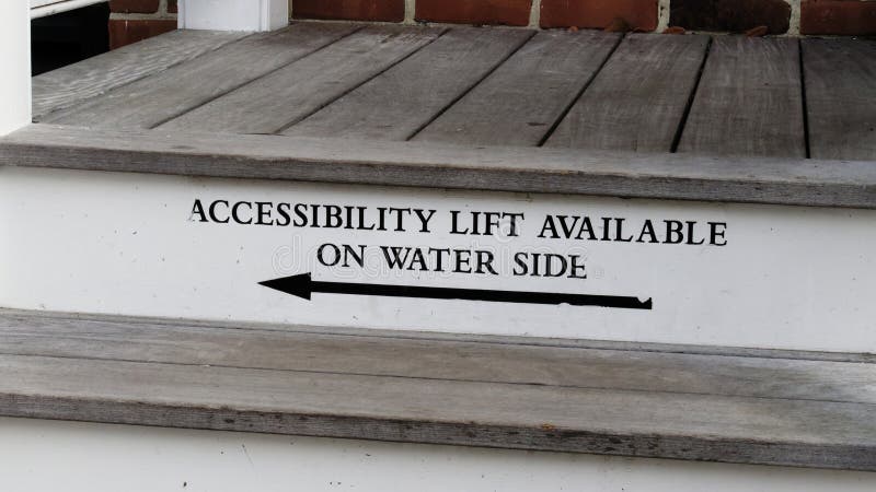 Accessibility Lift Available Signage for Disabled Access Stock Image ...