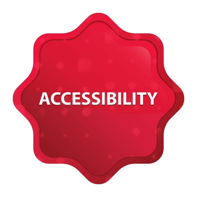 Accessibility Misty Rose Red Starburst Sticker Button Stock ...