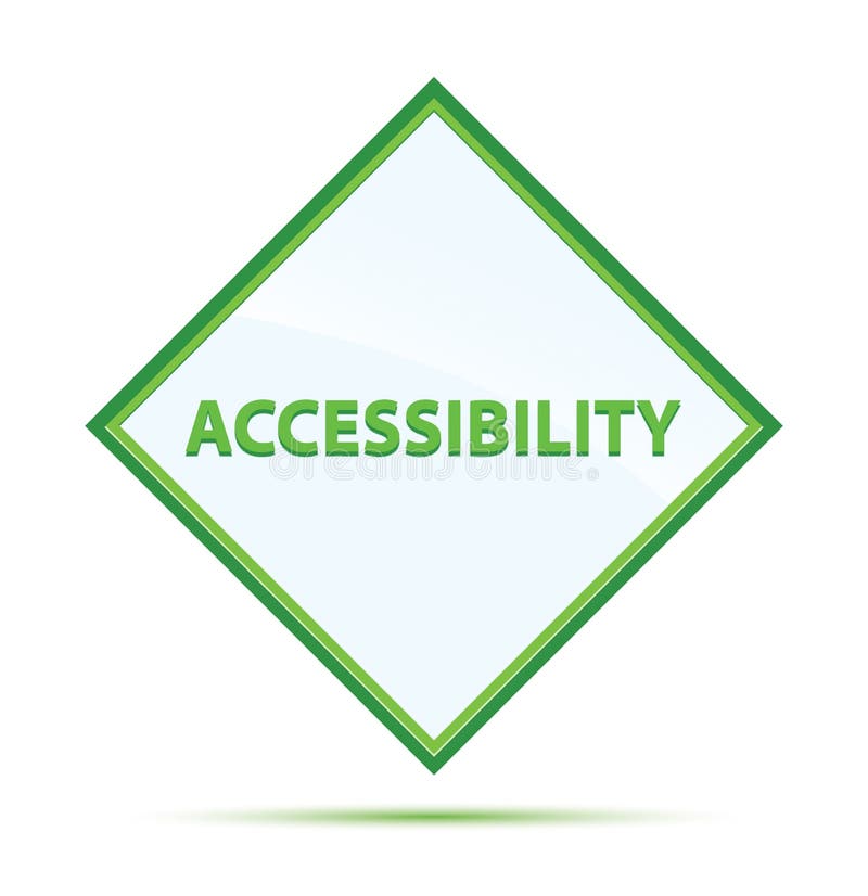 Accessibility Modern Abstract Green Diamond Button Stock Illustration ...