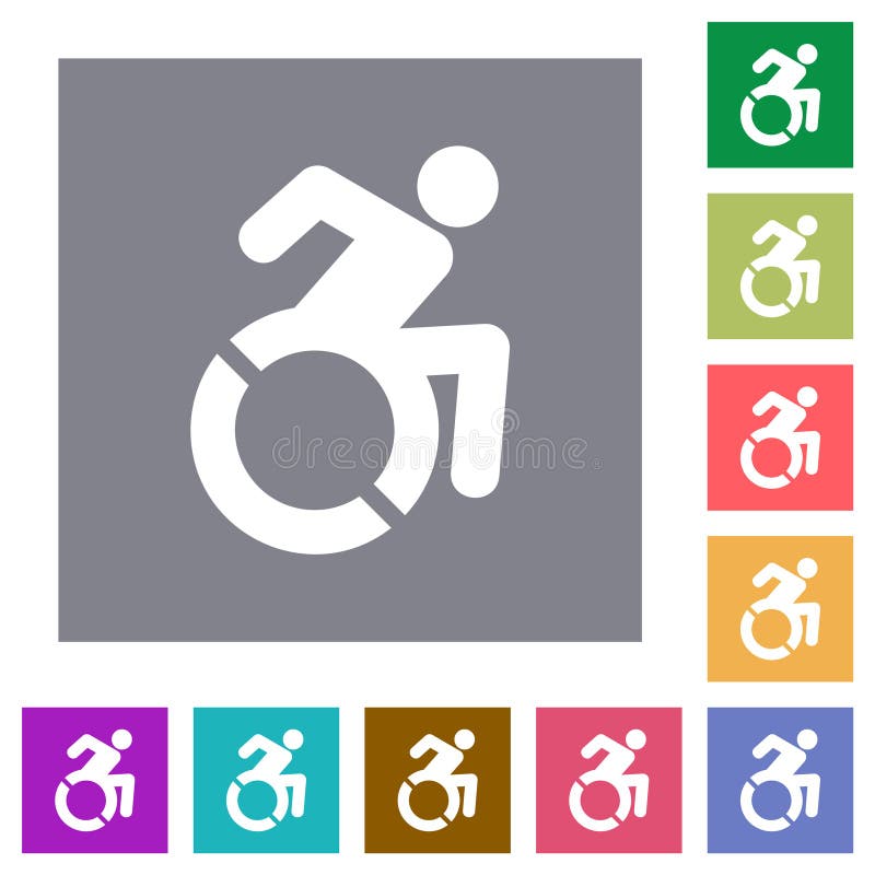 Accessibility Square Flat Icons Stock Vector - Illustration of icons ...