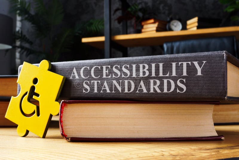 Accessibility Standards Book and Disabled Person Sign. Stock Image ...