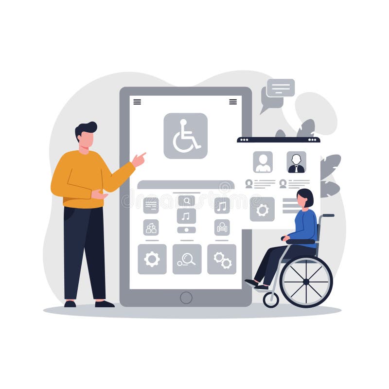 Accessibility Technology Concept with Person in Wheelchair and Digital ...