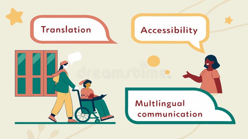 Accessibility and Translation Icons, Inclusive Communication Vector ...