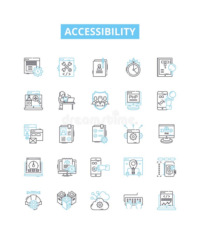Accessibility Vector Line Icons Set. Accessible, Ease, Mobility, Aids ...