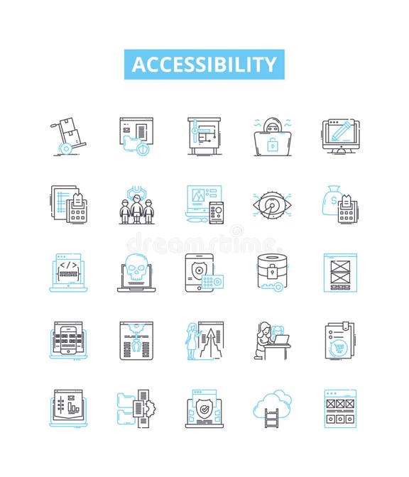 Accessibility Vector Line Icons Set. Accessible, Ease, Mobility, Aids ...