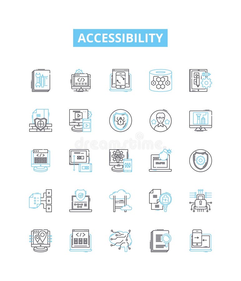Accessibility Vector Line Icons Set. Accessible, Ease, Mobility, Aids ...