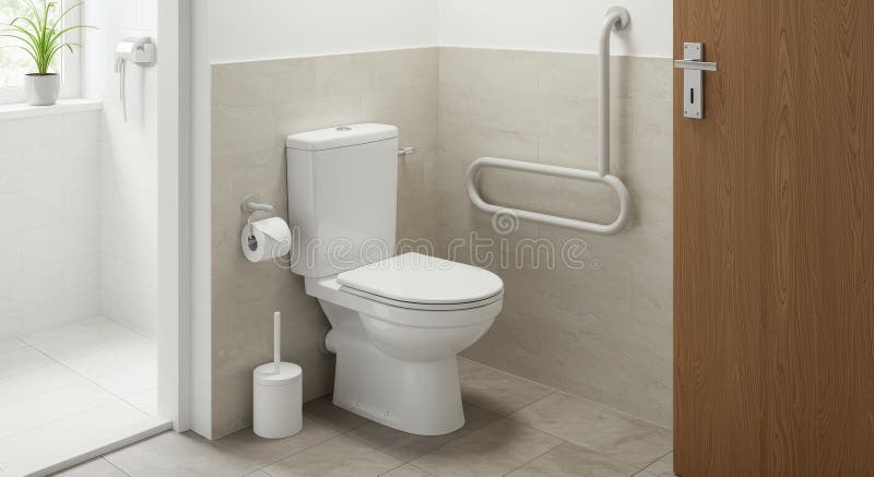 Accessible Bathroom Design with Sturdy Grab Bars Modern Clean Bathroom ...