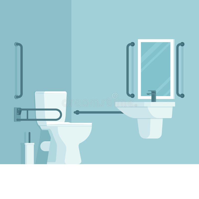 Accessible Bathroom for Disabled People Stock Vector - Illustration of architecture, reduced ...