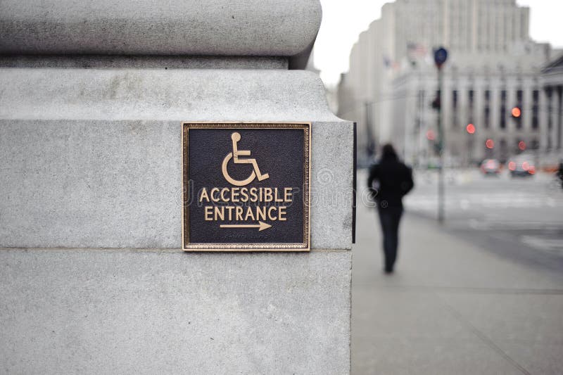 Accessible entrance sign stock photo. Image of accessible - 129347498