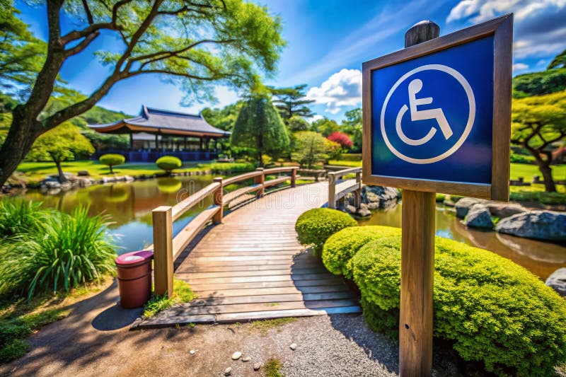 Accessible Japan Park Signage Panoramic View of HandicapFriendly ...