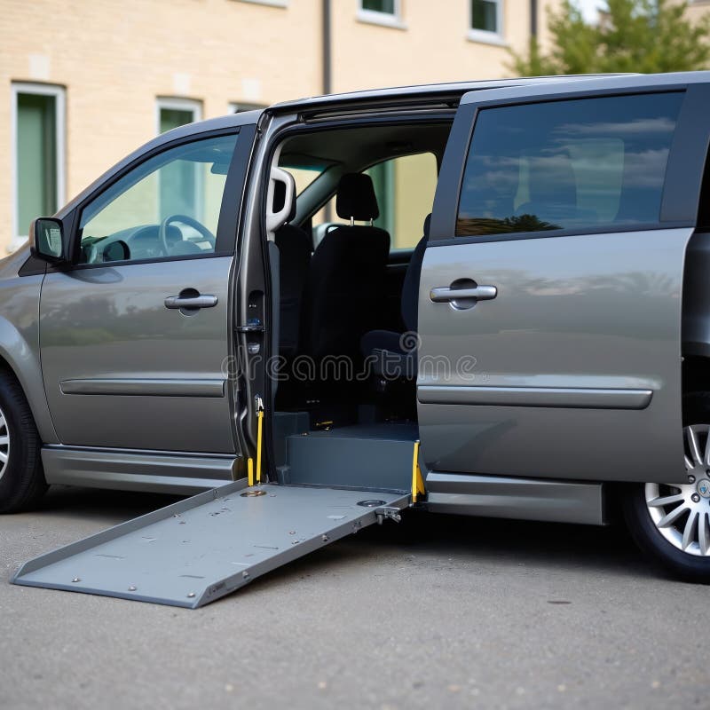 Accessible Minivan Features a Deployed Wheelchair Ramp for Easy Entry ...