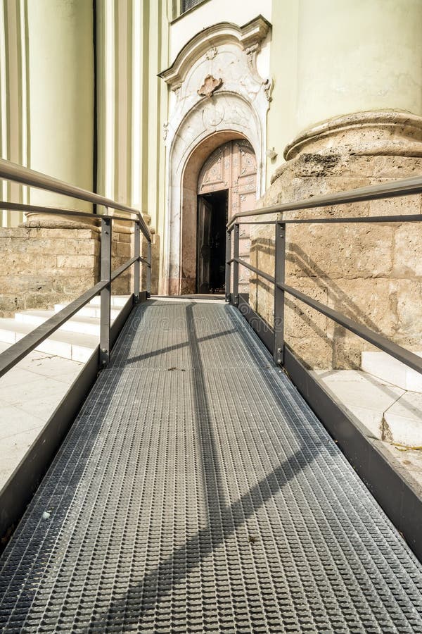 Accessible path to church stock image. Image of barrier - 30733493