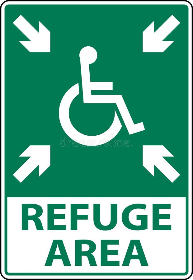 Accessible Refuge Area Sign on White Background Stock Vector ...