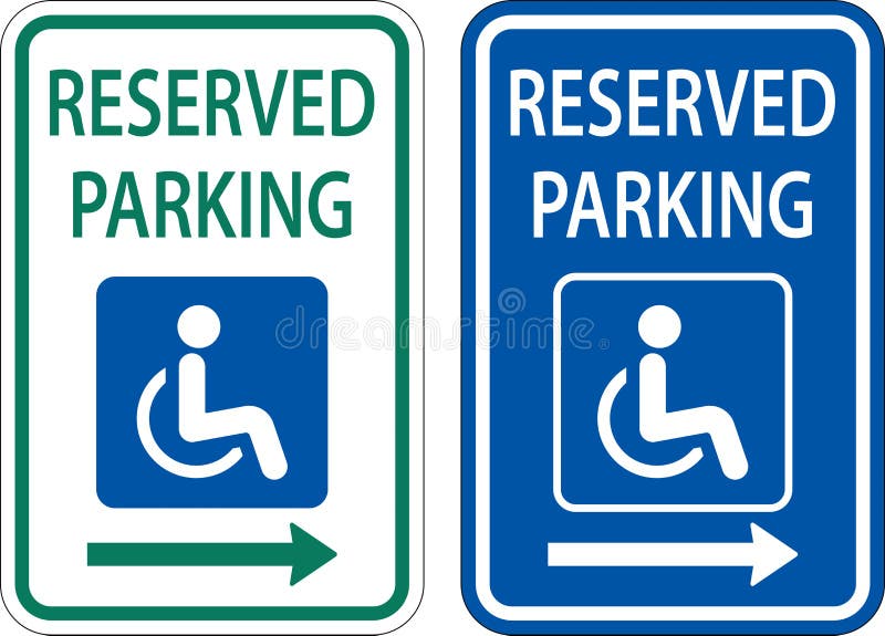 Accessible Reserved Parking Sign ,Right Arrow Stock Vector ...