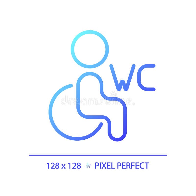 Accessible Toilet Pixel Perfect Gradient Linear Vector Icon Stock ...