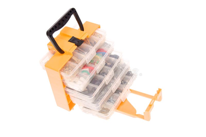 Accessories in box stock image. Image of macro, silver - 11961835