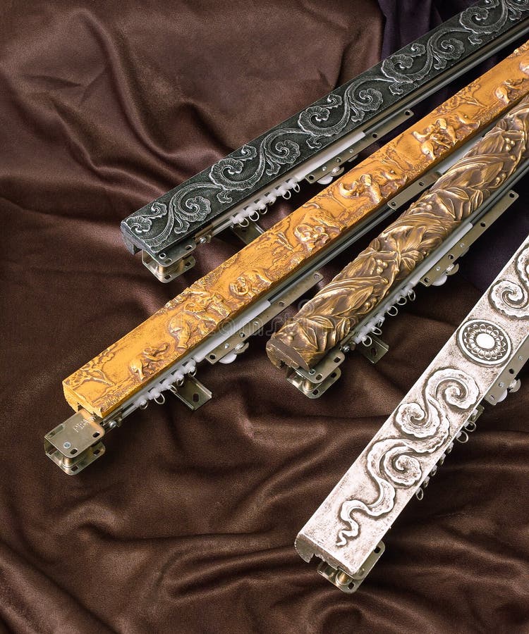 Accessories of the Curtain Rails Stock Photo - Image of limited ...