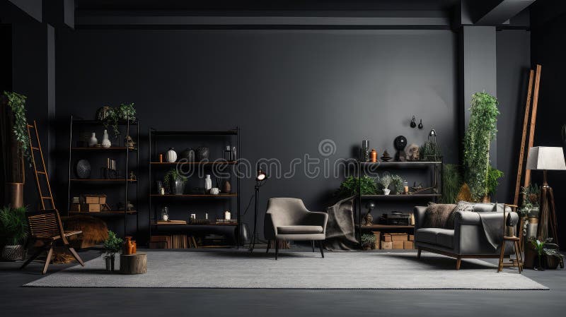 Accessories Dark Gray Studio Background Stock Illustration ...