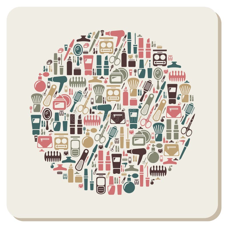 Accessories for Hair Salon Icons Stock Illustration - Illustration of ...