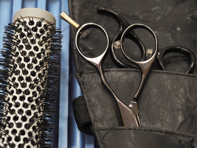 Accessories for Haircuts. Scissors and Comb for Hair Stock Photo ...