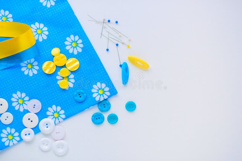 Accessories for Hand Sewing. Needles, Buttons, Ribbons, Scissors ...