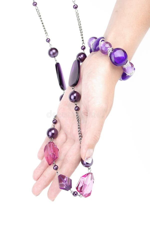Accessories with Human Hand Stock Photo - Image of palm, necklace: 11300928