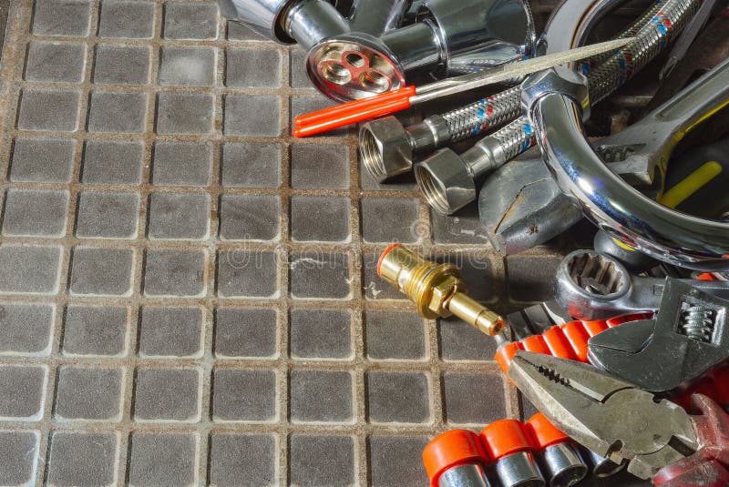 Accessories for Installing a Water Tap Stock Image - Image of bathroom ...