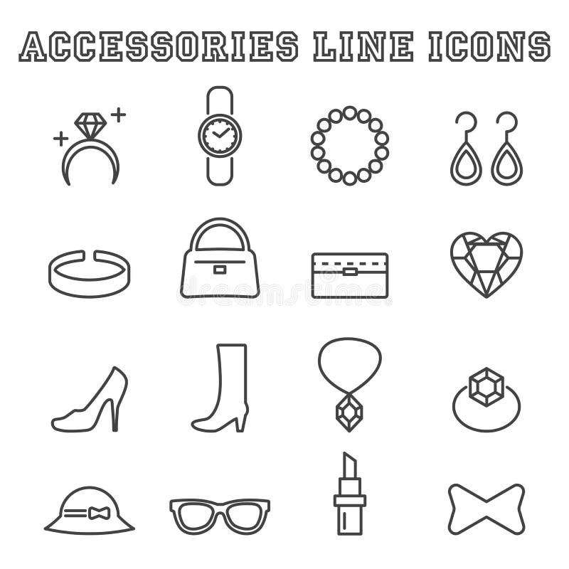 Accessories line icons stock vector. Illustration of necklace - 70470539