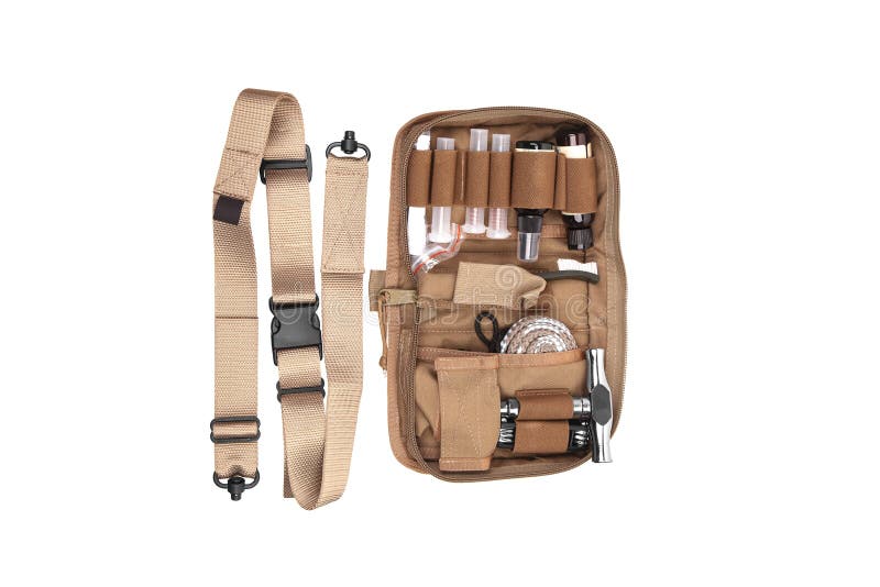 Accessories for Modern Hunting Rifle Isolated on White Background Stock ...